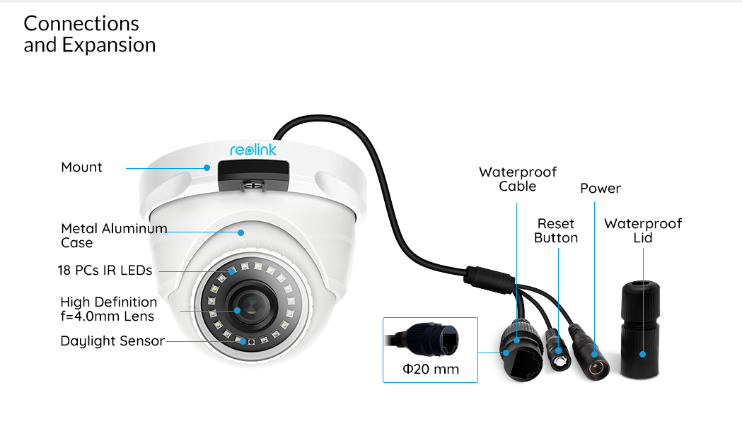 Reolink RLC-420 - 4MP PoE Dome Security IP Camera